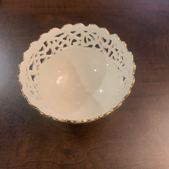 Lenox | Accents | Lenox Cream And Gold Trimmed Candy Bowl | Poshmark